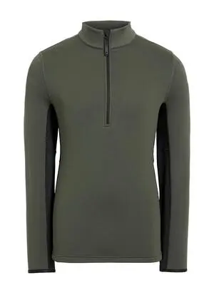 Aztech Mountain Performance Ripstop-paneled Fleece Half-zip Base Layer - Army Green
