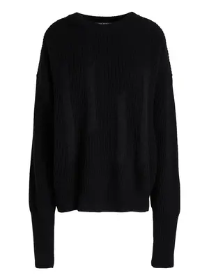 HOLDEN Ribbed Jacquard-Knit Merino Wool Sweater Black