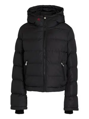 Perfect Moment Quilted Hooded Ski Jacket - Black