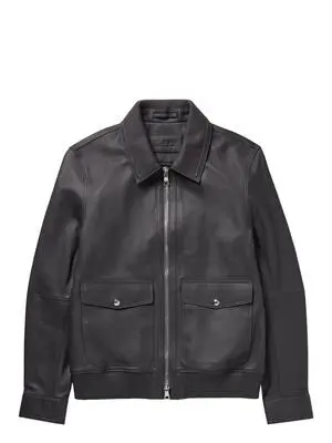 Mr P. Leather Blouson Jacket - Gray