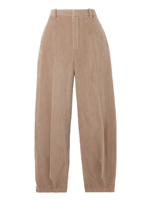 Loro Piana Cropped Corduroy Tapered Pants - Neutrals