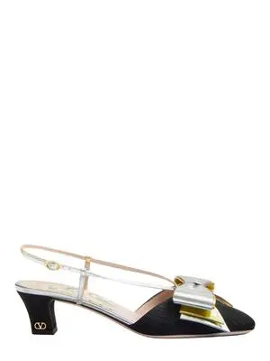 Valentino Garavani 45mm Bowow Slingback Pumps - Black