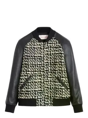 Valentino Garavani Chez-patch Tweed Bomber Jacket - Black