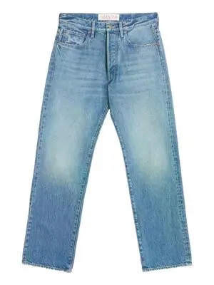 Valentino Garavani Logo-patch Jeans - Blue