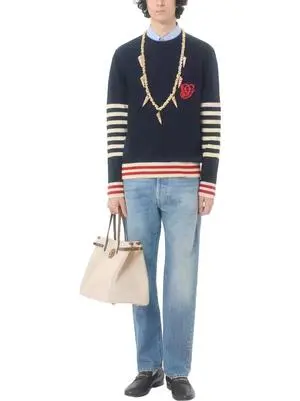 Valentino Garavani Logo-patch Jeans - Blue