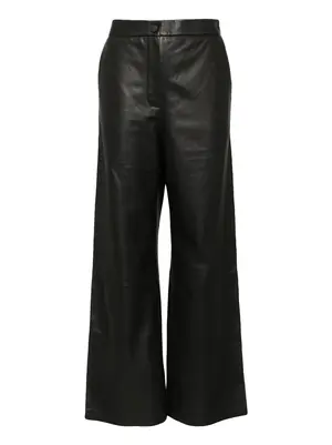 YVES SALOMON Yves Salomon Wide-Leg Leather Trousers