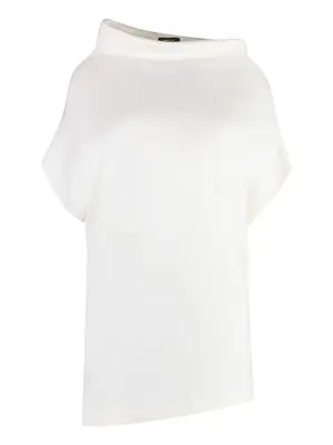 Fabiana Filippi Asymmetric Neck Blouse - White