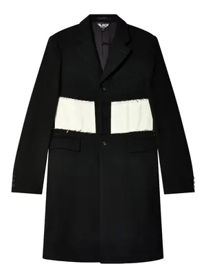 BLACK COMME DES GARÇONS Frayed-edge Coat - Black