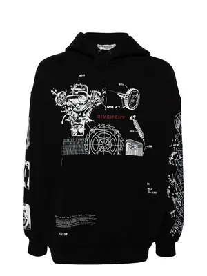 Givenchy Graphic-print Hoodie - Black