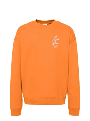 CAFÉ KITSUNÉ Logo-embroidered Sweatshirt - Orange
