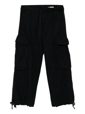 GREG LAUREN Greg Lauren Pinstriped Wide Leg Trousers