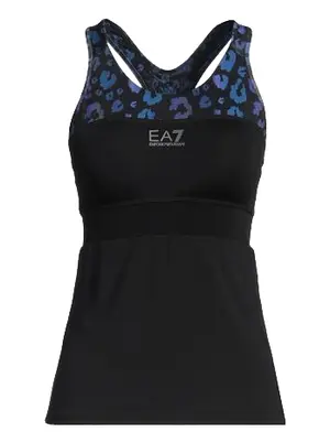 EA7 Leopard-print Tank Top - Black