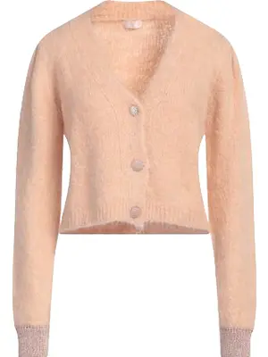LIU •JO Cardigan In Synthetic Fibers, Wool, And Mohair Wool - Beige