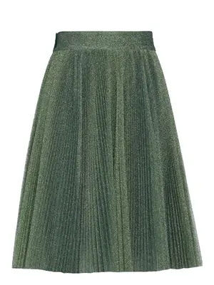 Dolce & Gabbana Metallic Flared Midi Skirt - Green