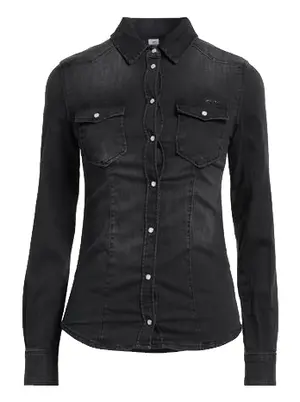 LIU •JO Denim Shirt - Black