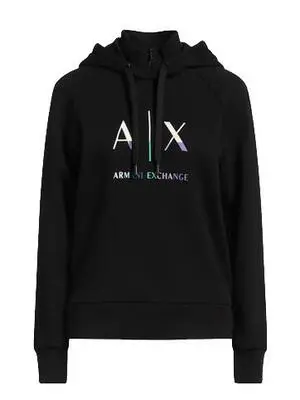 Armani Exchange Hooded Sweatshirt With Logo - Black