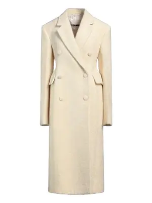 JIL SANDER Bouclé Double-breasted Coat - Yellow