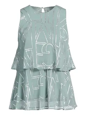 Armani Exchange Metallic Tiered Top - Sage Green