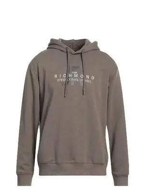 John Richmond Fleece Embroidered Logo Hoodie - Beige