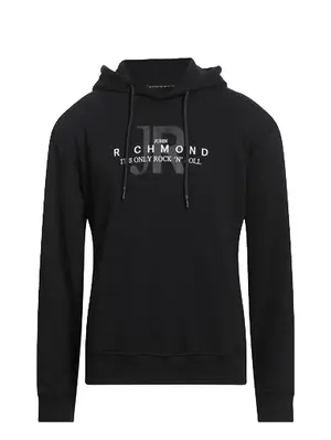 John Richmond Fleece Embroidered Logo Hoodie - Black