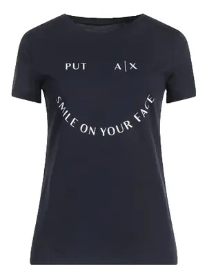 Armani Exchange Printed Cotton Jersey T-shirt - Navy