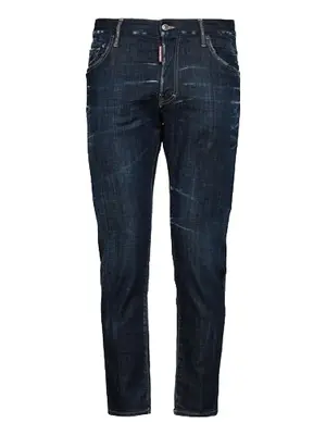 Dsquared2 Jeans In Cotton, Elastane, And Calfskin - Blue