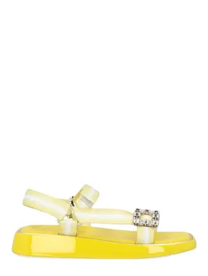 ROGER VIVIER Sandals In Textile Fibers - Yellow