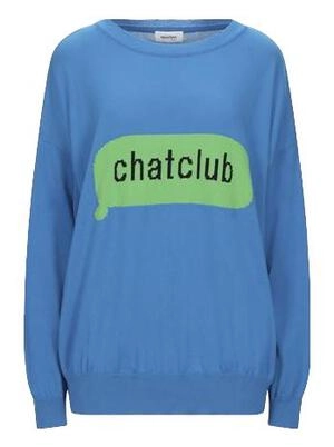 OTTOD'AME Knitted Multicolor Sweater - Azure