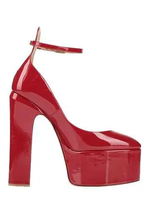 Valentino Garavani Leather Platform Pumps Red