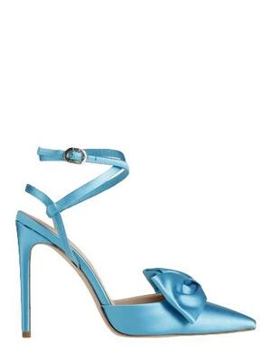 Dee Ocleppo Dee Ocleppo Azure Satin Slingback Sandals With Bow Detailing Azure