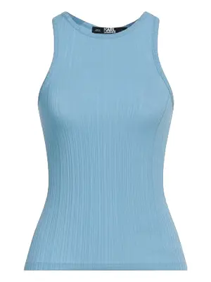 Karl Lagerfeld Ribbed Tank Top - Blue