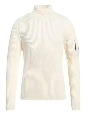C.P. COMPANY Turtleneck In Virgin Wool And Polyester - White