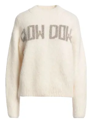 Sandro Two-tone Metallic Knit Sweater - Off White