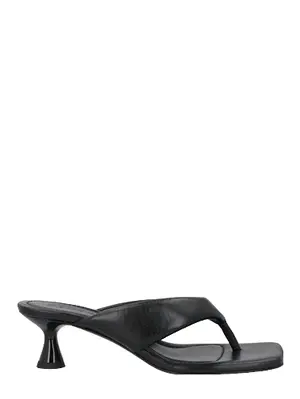 Sandro Leather Thong Sandals - Black