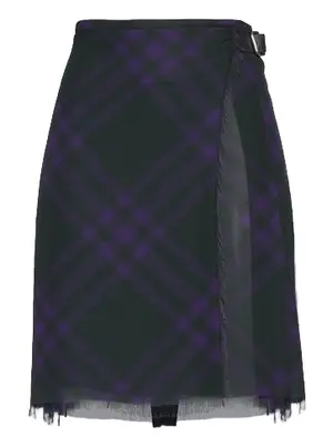 Burberry Mini Tartan Wrap Skirt - Green