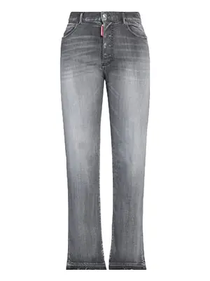 Dsquared2 Straight-leg Jeans With Leather Trim - Grey