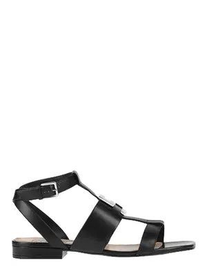 SERGIO ROSSI Leather Sandals - Black