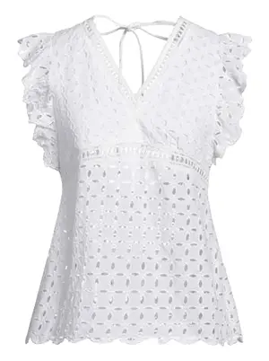 PINKO Cotton Top With Broderie Anglaise