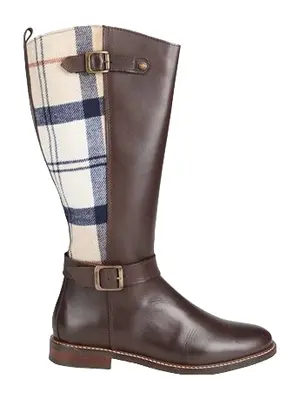 Barbour Woman Boot Dark Brown Size 7 Leather, Textile Fibers Brown