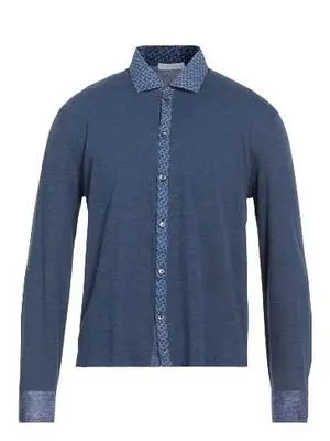 UMBERTO VALLATI Shirt Size Cotton, Polyester - Blue
