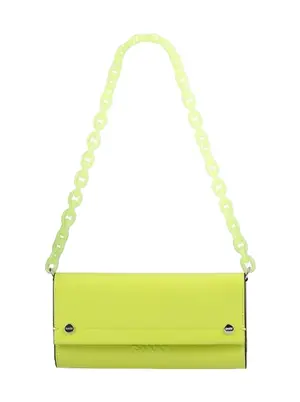 GANNI Flap Bag With Detachable Top Handle - Green