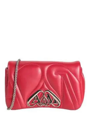 Alexander McQueen MCQUEEN Leather Crossbody Bag With Appliqué Detail Red