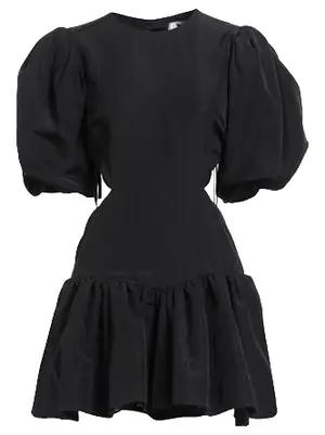 MSGM Mini Dress In Viscose And Linen - Black