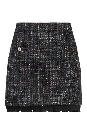 Sandro Mini Flared Tweed Skirt - Black