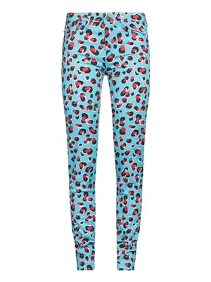 Moschino Leopard-print Twill Pants - Blue