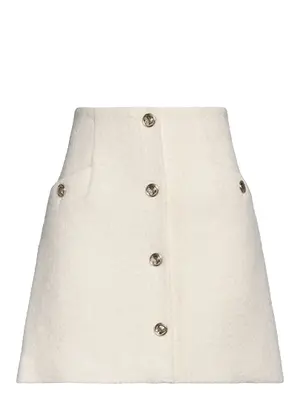 Sandro Mini Flared Tweed Skirt - White