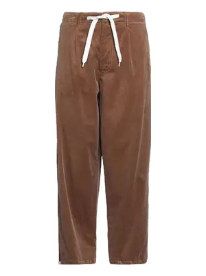 Emporio Armani Cotton Corduroy Tapered Trousers Beige