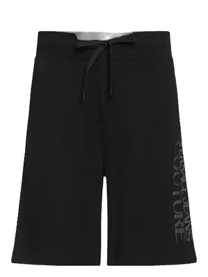 Versace Cotton-blend Fleece Shorts - Black