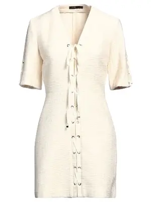 Maje Mini Flared Tweed Dress - White