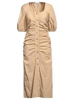GANNI Midi Shirt Dress - Sand